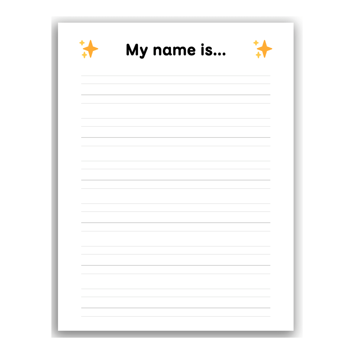 Name Tracing Templates - Printable Worksheets with Lines